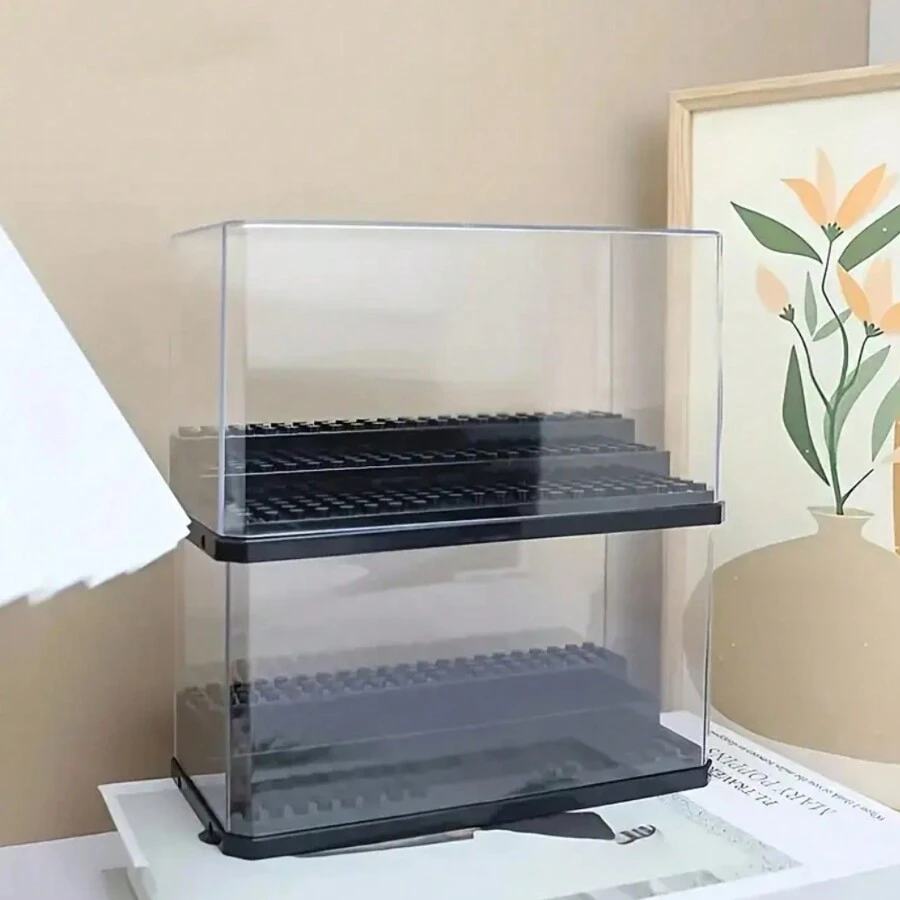 Stackable Brick Minifigure Display Case With Base - Collection Storage ...