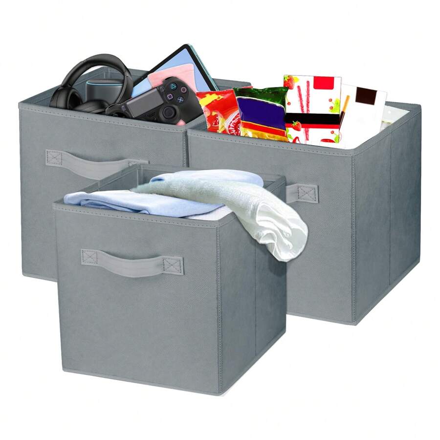 1/3 Pcs Storage Cubes, 10.5 Inch Collapsible Storage Bins, Fabric ...