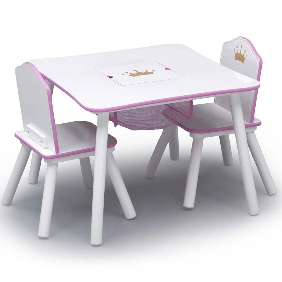 Lovely Pink Wooden Table And Chair Set With Storage Space | SHEIN USA
