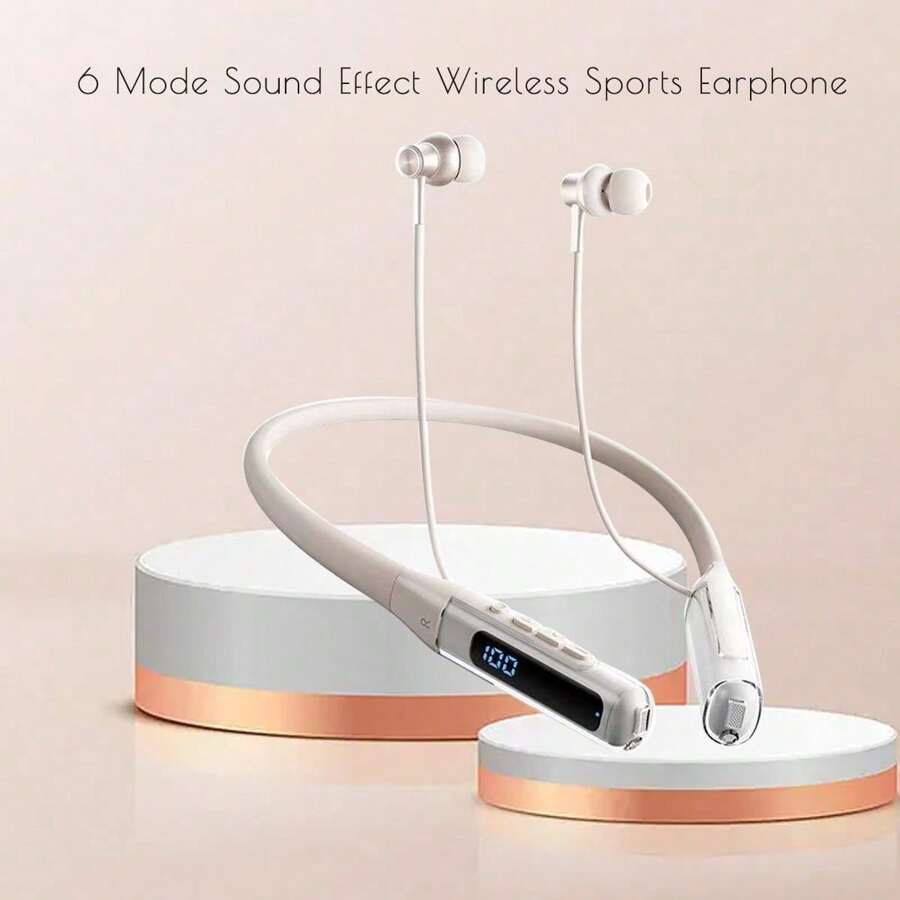 Neckband Wireless Headphones, V5.3 Wireless Headphones 80Hrs Extra Long ...