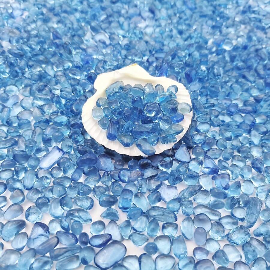 3.53oz Blue Glass Sand, Glass Beads, Micro Landscape, Fish Tank Bottom ...