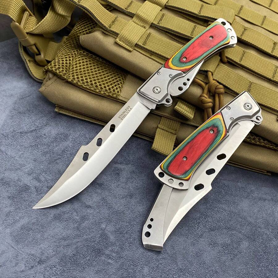 10.5" Large Folding Knife With Long Blade - Heavy Duty EDC Tactical ...