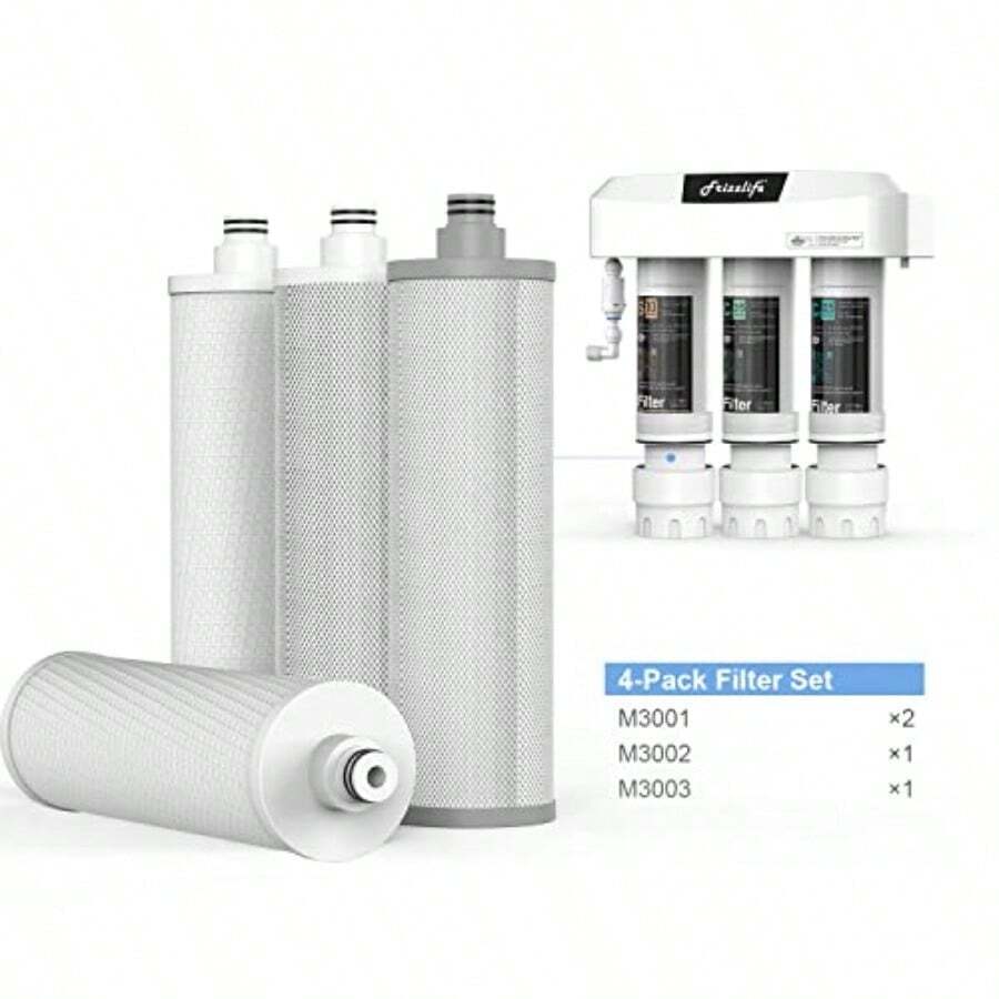 M3005 Replacement Filter Cartridge Set 4 Pack For Under Sink Water ...