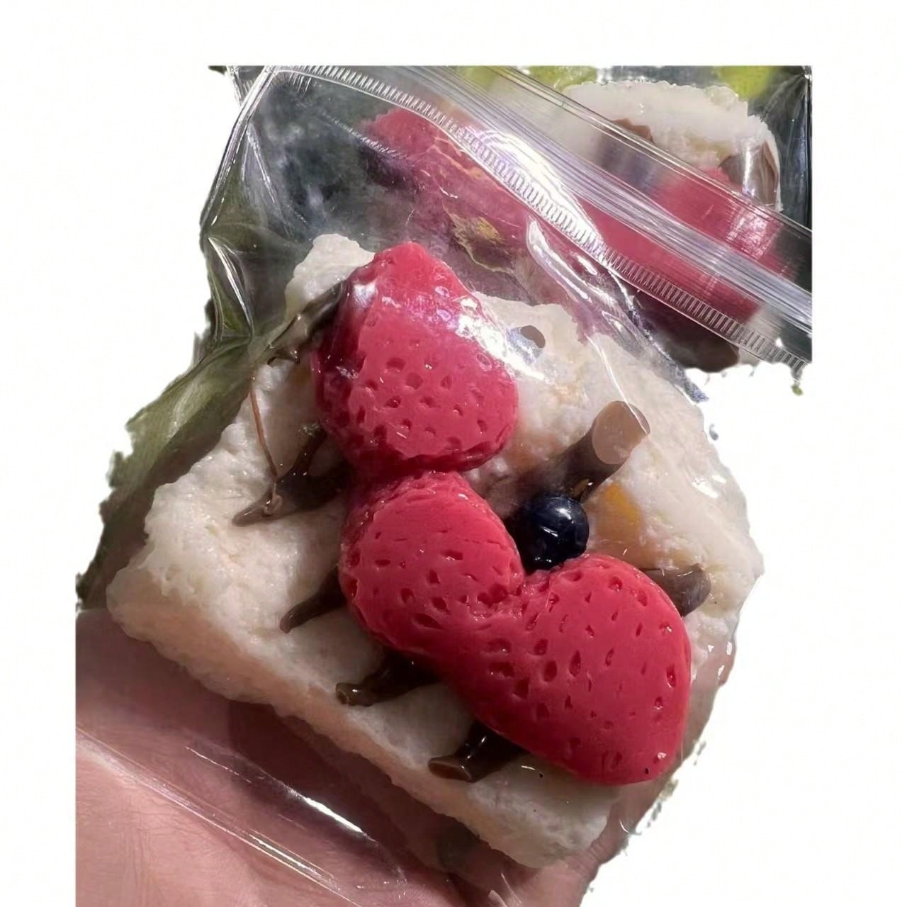 Anti-Silicone Squeezy Strawberry Glaze Toast Stress Relief Toy, Super ...