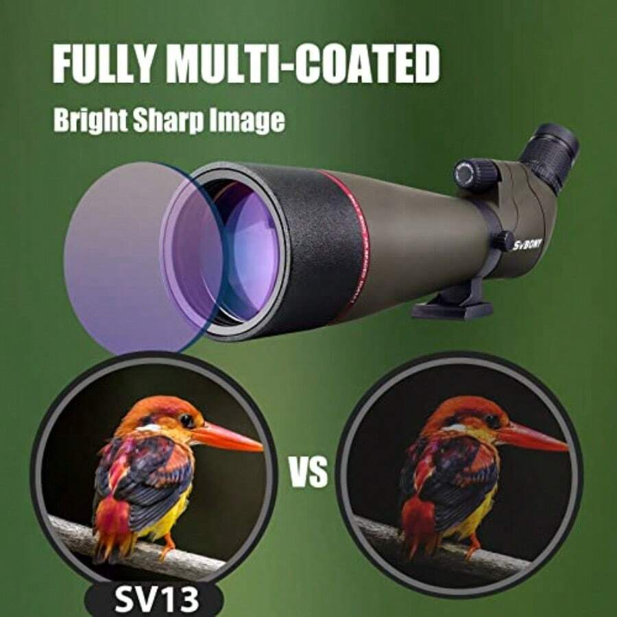 Svbony SV13 20-60x80 Spotting Scope With Smartphone Adapter Waterproof Porro Prism FMC Optics ...