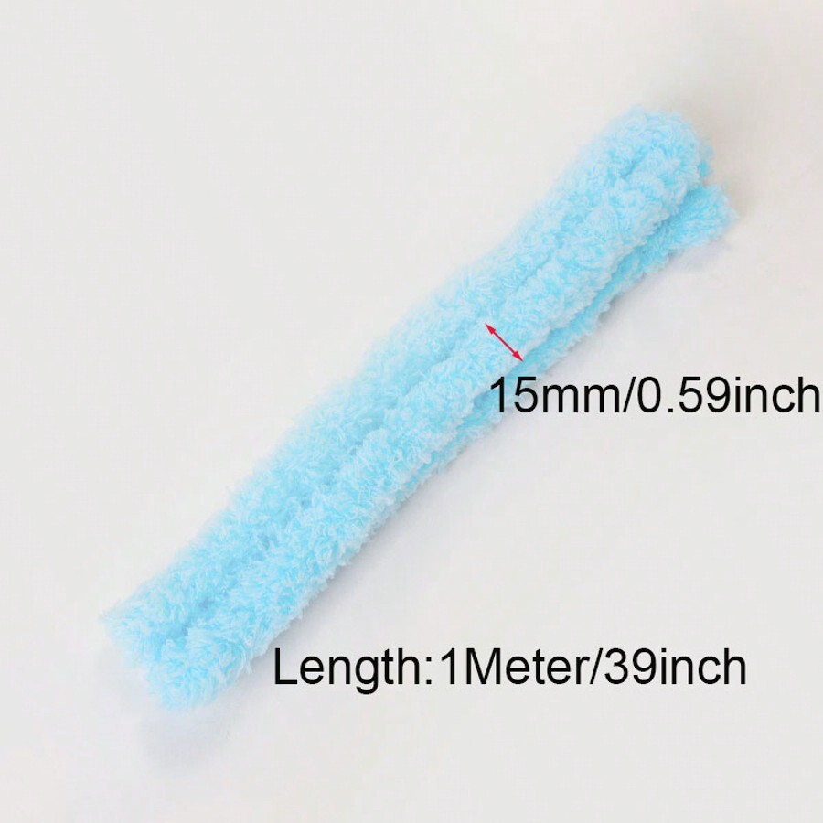 1m Plush Twisting Sticks Iron Wire Twist Stick Soft Felt Fabric For DIY ...