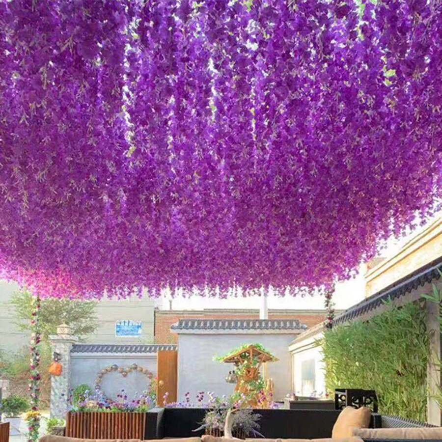 10/20Pcs Wisteria Flower Vines Garland,Artificial Flower Strings, Fake ...