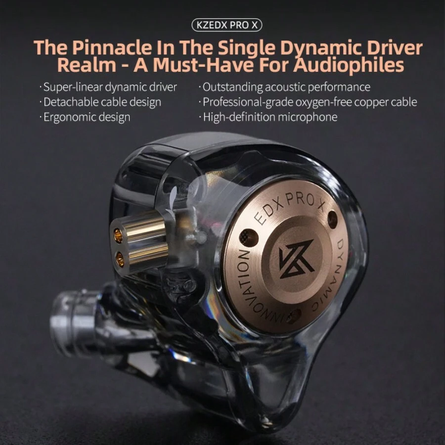 KZ EDX PRO X Dynamic Driver Earphones With Mic And Line Control For ...