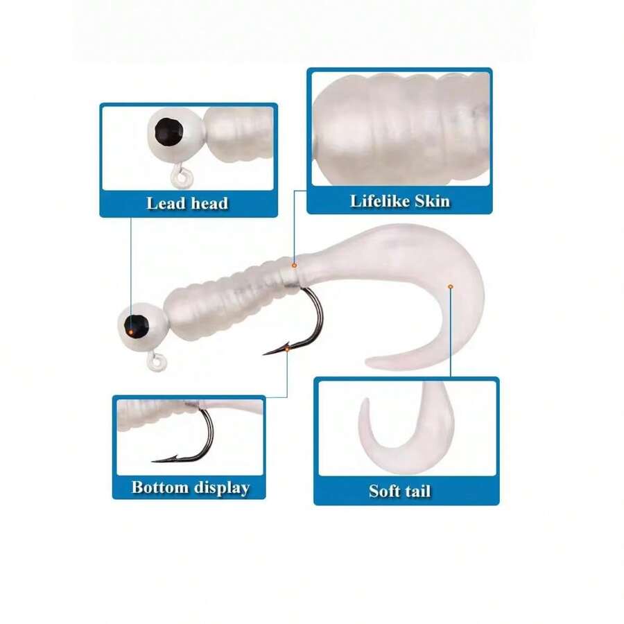 Luya Worm Soft Bait 2,4g krok med 5 cm enkelsvansad Drongo Maggot ...