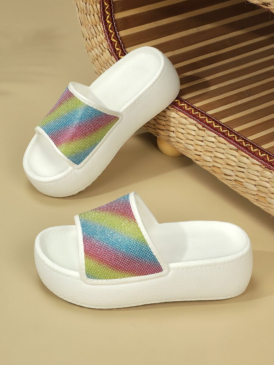 Fashionable Versatile Crystal EVA One-Strap Slide Sandals For Women ...