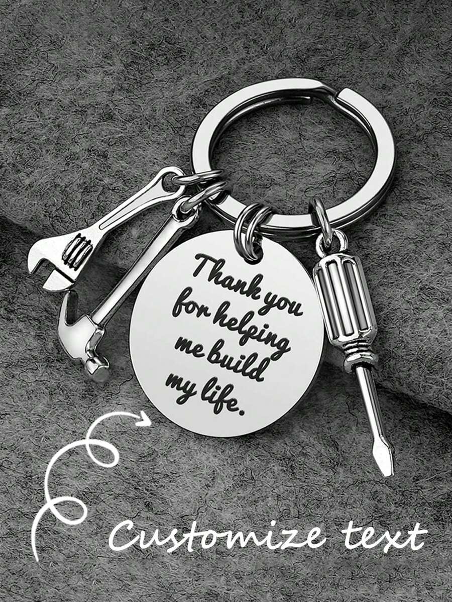 1pc Personalized Metal Hammer Screwdriver Wrench Decor Keychain, Father ...