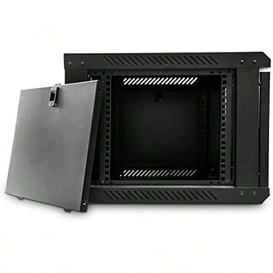 6U 450mm Deep Wall Mounted 19 Inch Black Storage Rack For Home Office ...