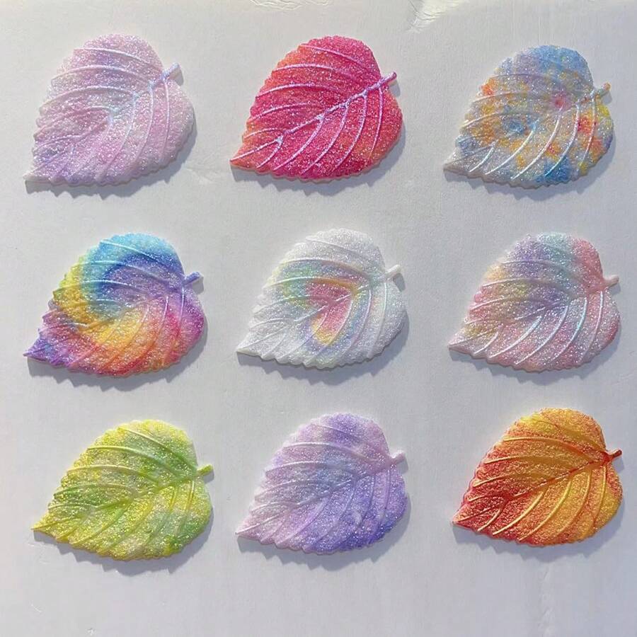 Random Assorted Handmade Glowing Firefly Printed Leaves, Resin Craft ...