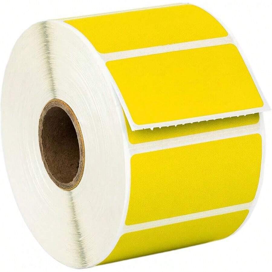 2" X 1" Yellow Barcode Labels On 1" Core Compatible With Zebra And ...