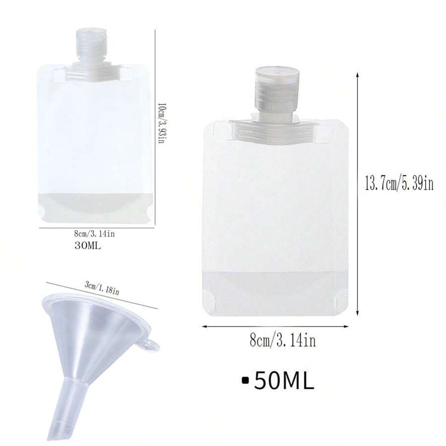 4 Pcs Transparent Travel Portable Refillable Bags, Liquid Cosmetic ...