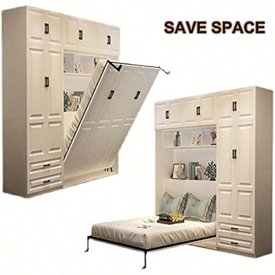 King Size DIY Wall Bed Kit Easy Assembly Space Saving Foldable Double ...