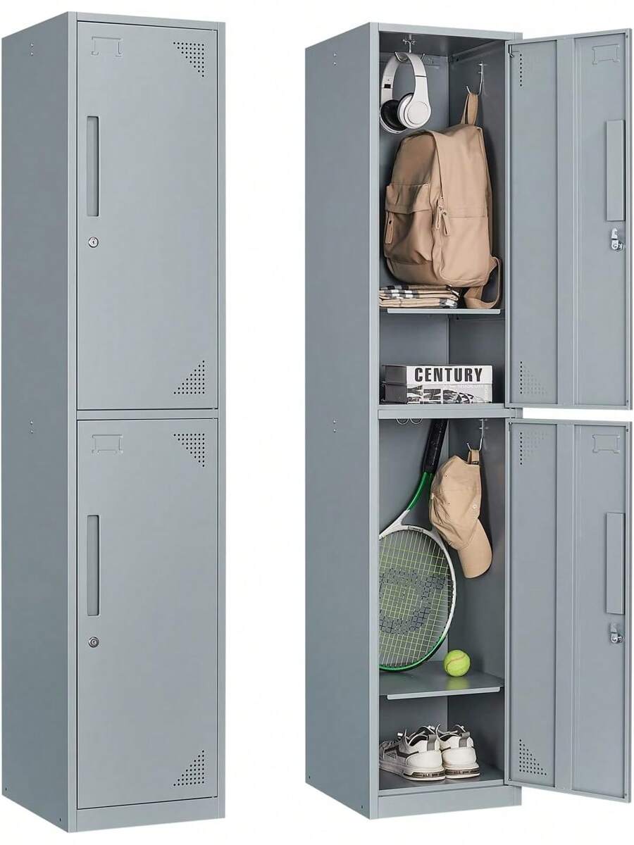 Metal Storage Locker, 71" Tall Locker Storage Cabinet For Employees ...