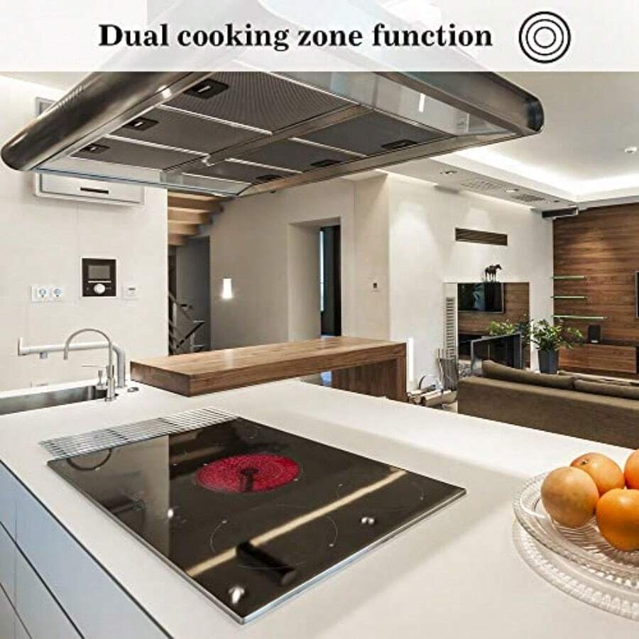 Electric Ceramic Hob 60cm Cooktop Built-In Hot Plate Black Glass Cooker ...