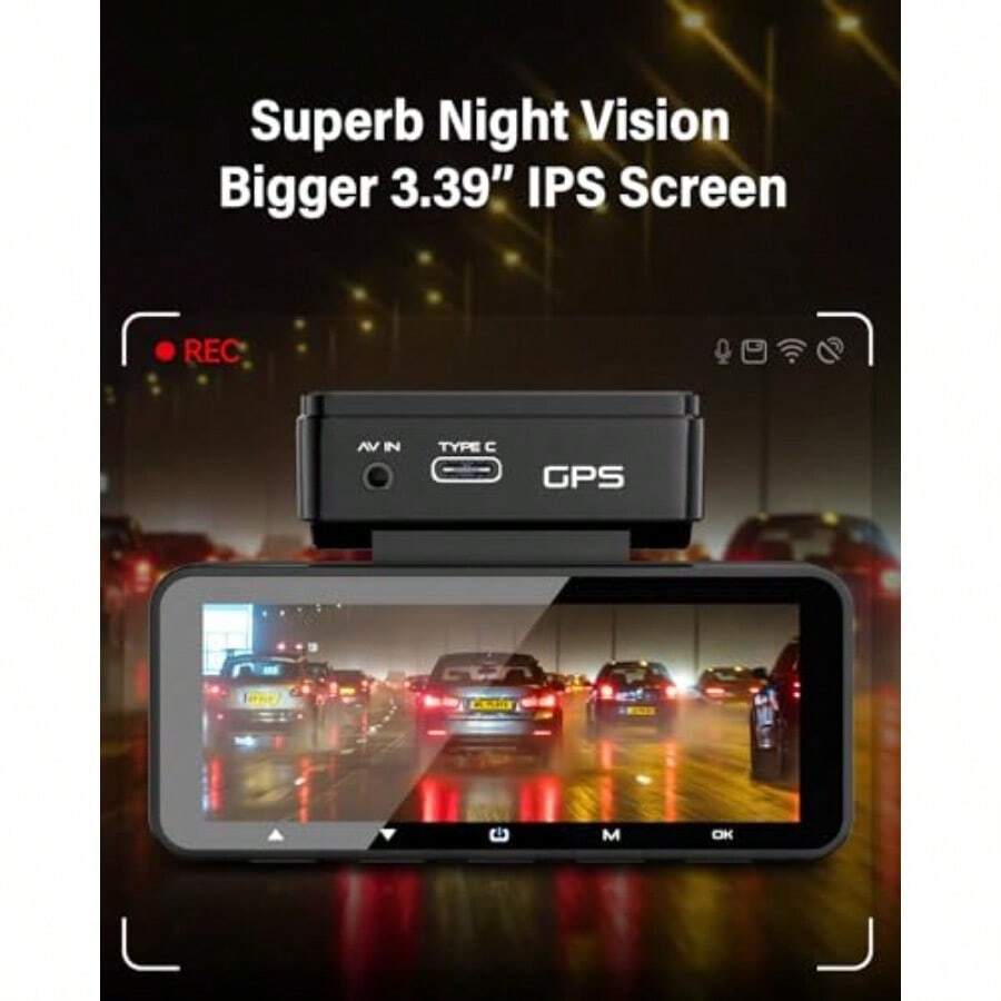 D2 Pro Dash Cam Front Rear 4K Built-In GPS Speed 5GHz WiFi Voice ...