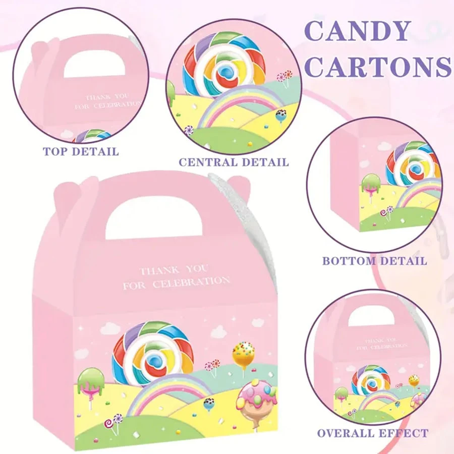 8pcs/16pcs/24pcs Colorful Ice Cream Cone Design Paper Candy Gift Box ...