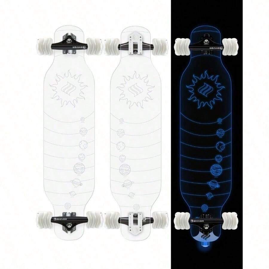 Wheel Galaxy Clear Acrylic Longboard With Deck Lights And 72 Mm | SHEIN USA