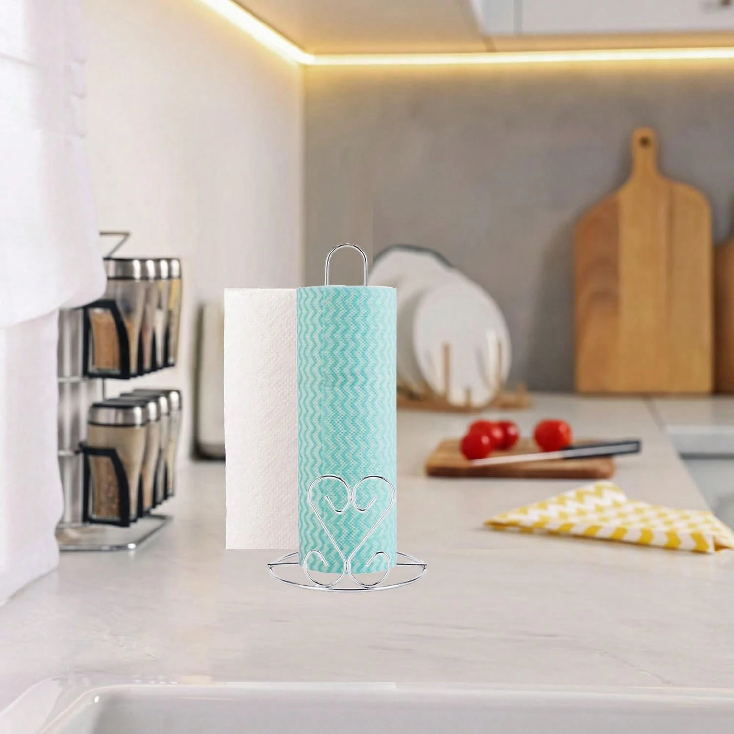 Iron Standing Kitchen Paper Towel Holder, Table And Kitchen Storage ...