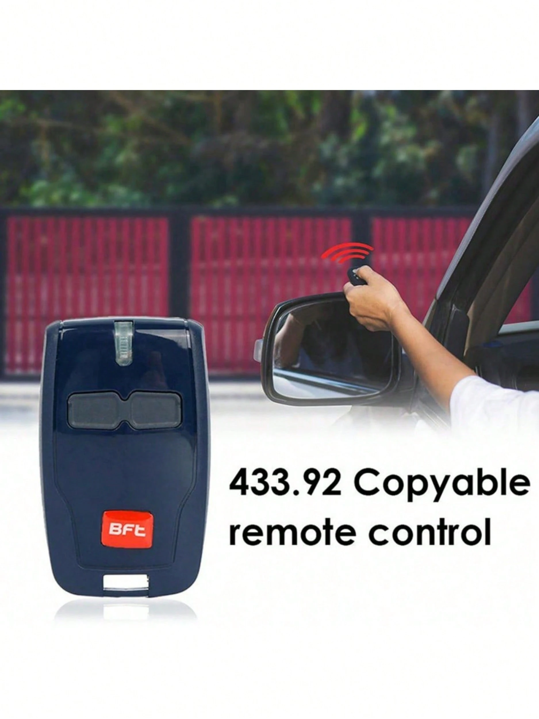 433MHz Rolling Code Clone Remote Wireless RF Electric Gate Garage Door LED Light Transmitter Key ...