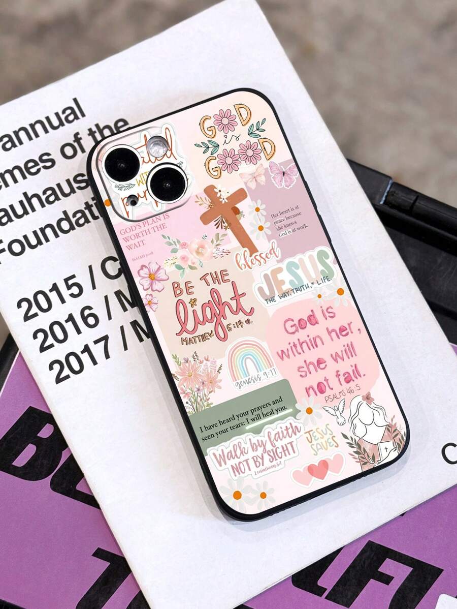 1pc Retro Newspaper Collage, Jesus God Slogan, Floral, Smiling Face ...