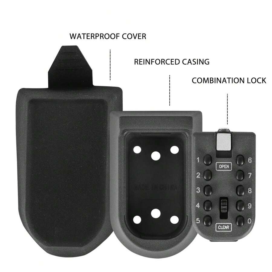 MINSHUXI Indoor & Outdoor Key Lock Box Wall Mounted Push Button ...