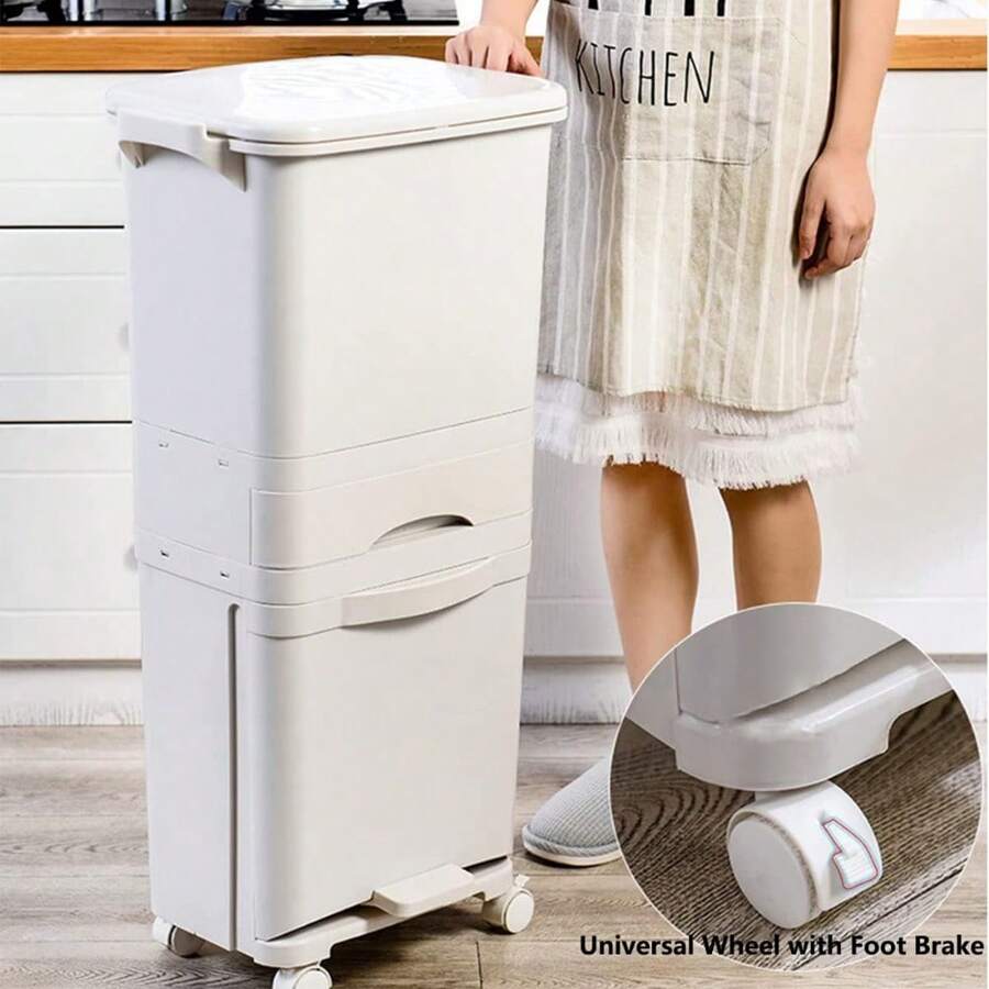 Luxury Dry And Wet Separation Trash Can, Vertical Waste Separation ...