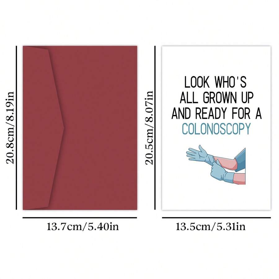 1pc Grown Up And Ready For A Colonoscopy Birthday Card - Funny Birthday ...