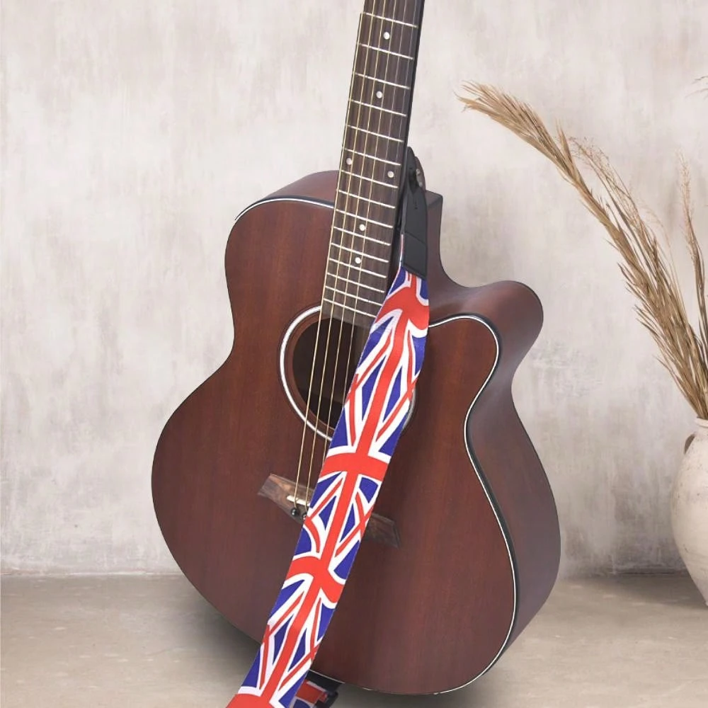 Reinforced End British Flag Guitar Strap - Suitable For Acoustic ...