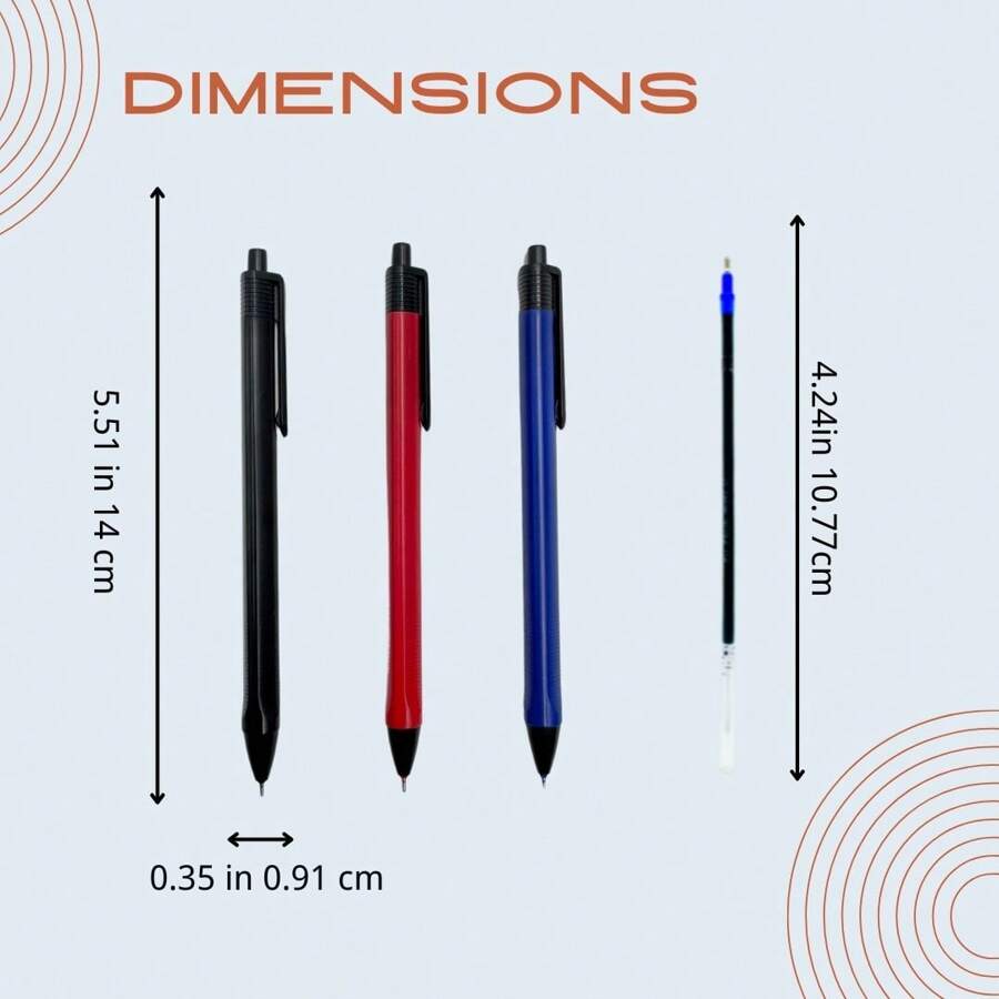 6pcs/Set Push-Button Triangular Mid-Ink Pens, Black/Blue/Red, Neutral ...