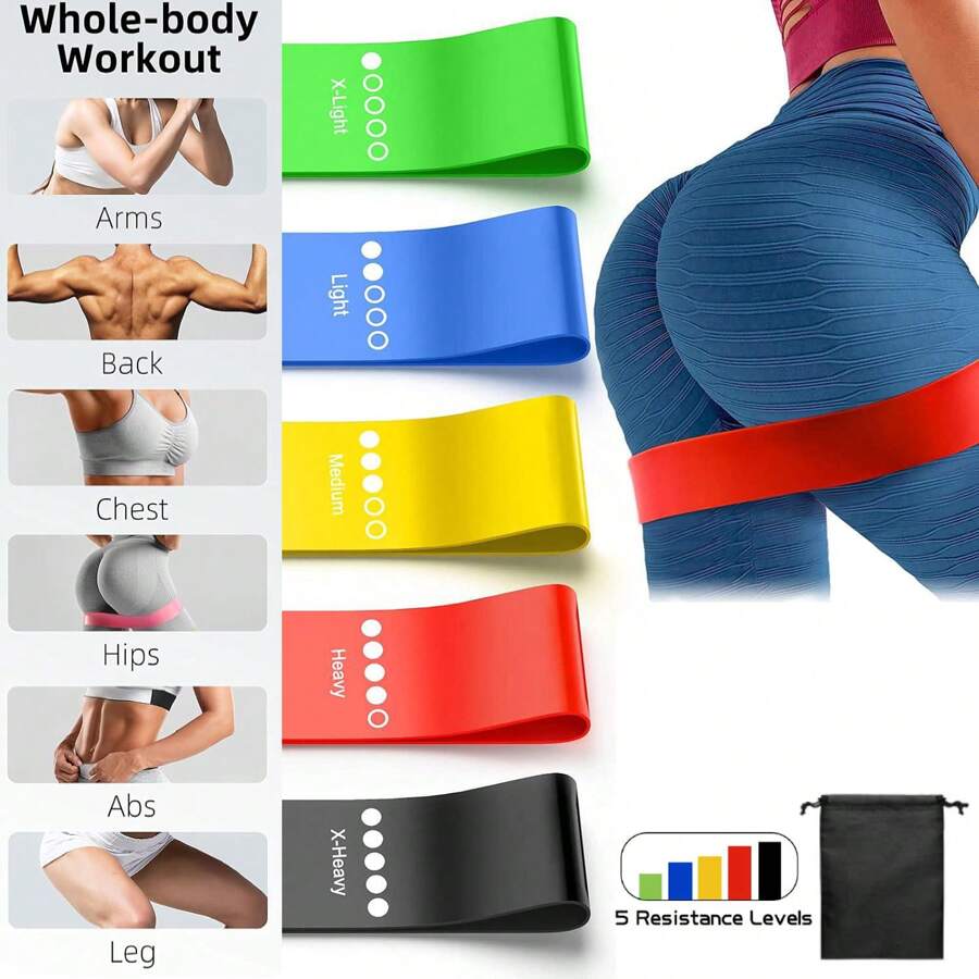 Bandes de résistance pour la fitness, bandes élastiques en boucle pour la physiothérapie, 5 jeux ...