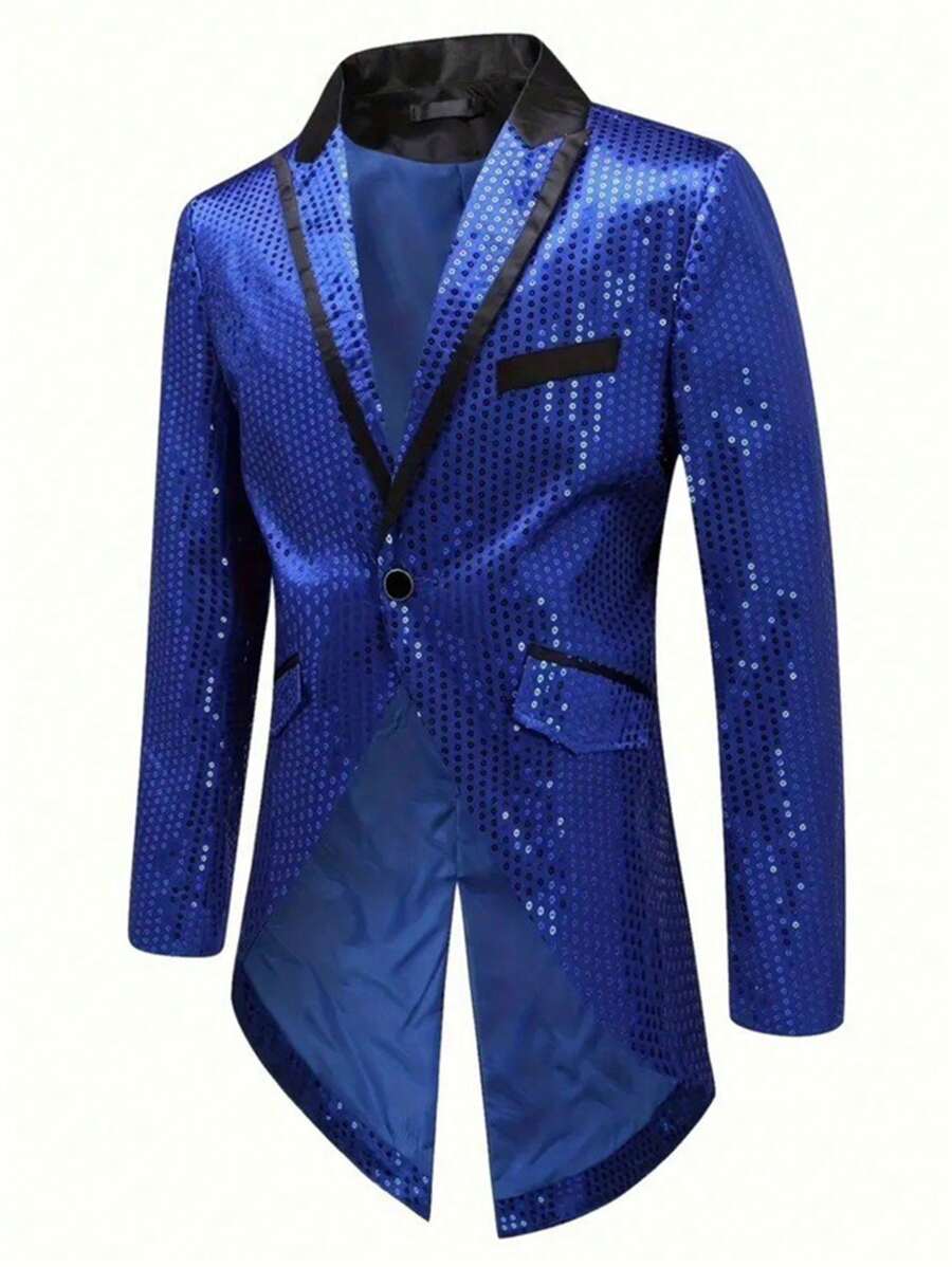 Sequined Formal Tuxedo Suit Jacket For Men, Stage Performance Wear ...