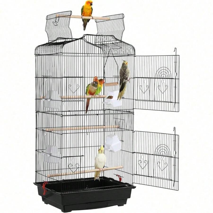 Jaula de aves de 41 pulgadas de altura con parte superior abierta para ...