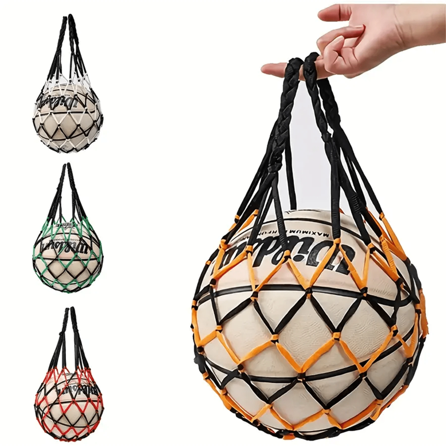 1pc Durable Nylon Portable Basketball Net Bag, Mesh Storage For Single ...