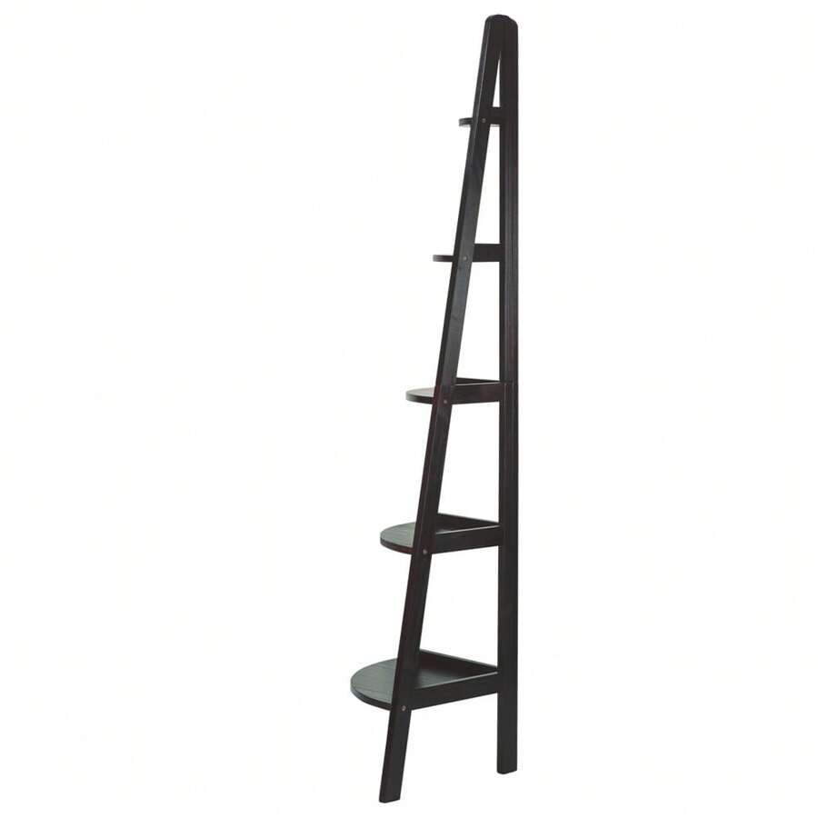 5-Shelf Corner Ladder Bookcase-Espresso | SHEIN USA