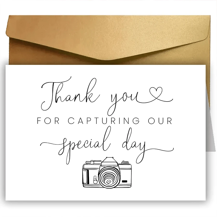 Wedding Photographer Appreciation Card - Elegant Thank You For Capturing Our Special Day ...