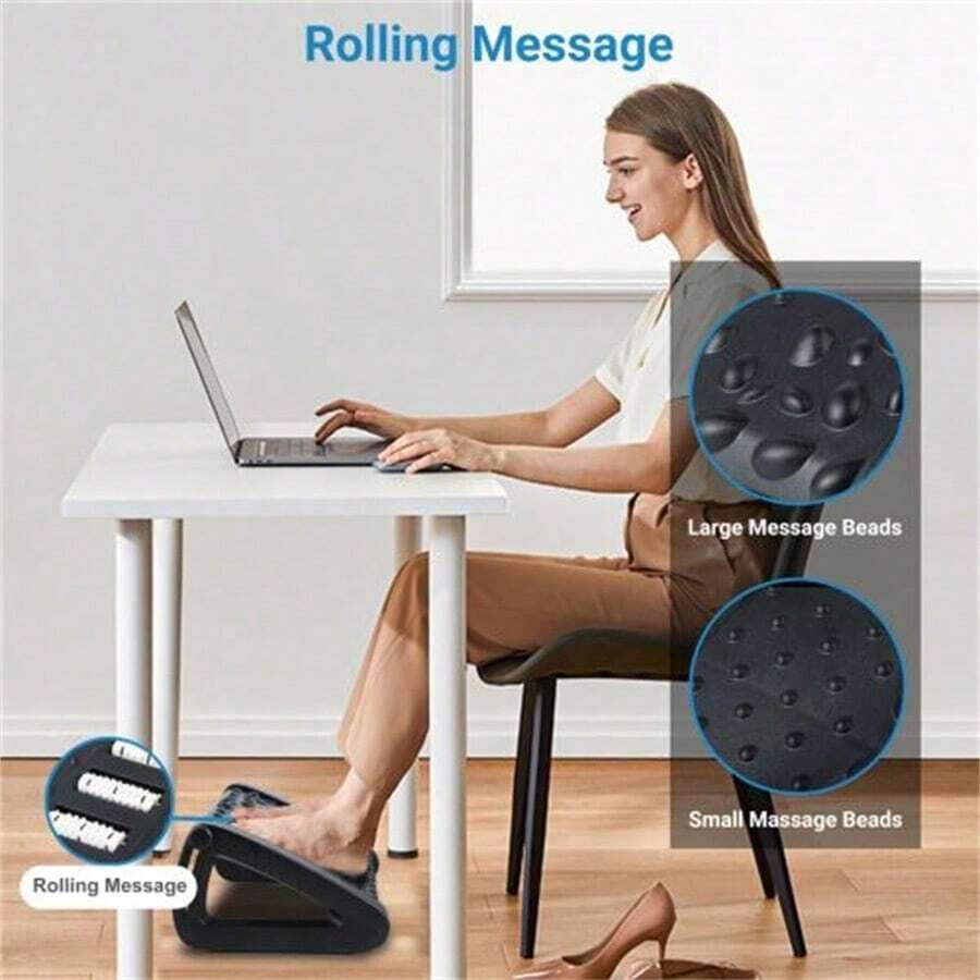 Black Under Counter Footstool, Office Footstool Tilt Gaming Table ...