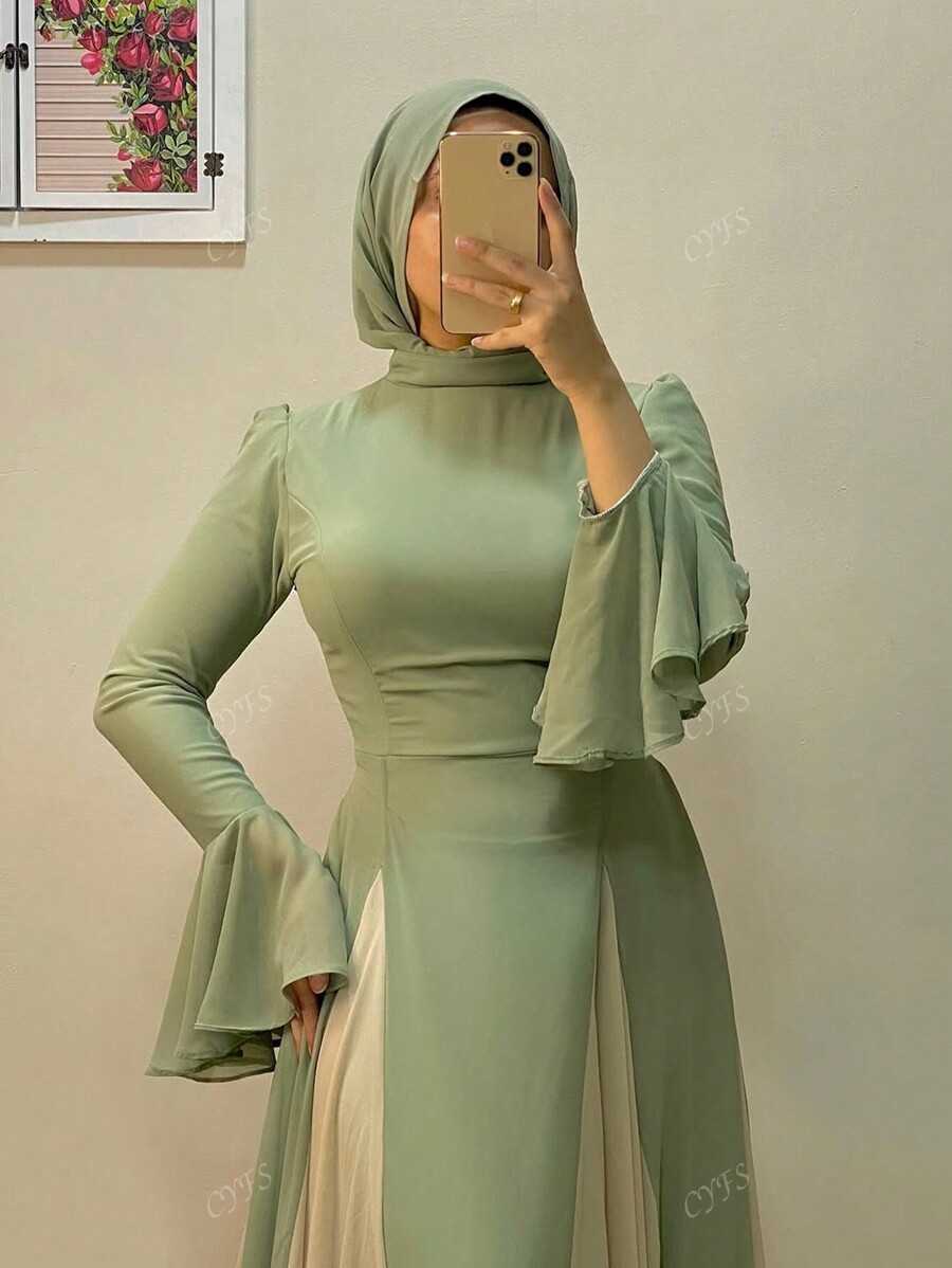 Women's Color Block Elegant Lady Sexy Arabic Style Long Dress for Sale Australia| New Collection ...