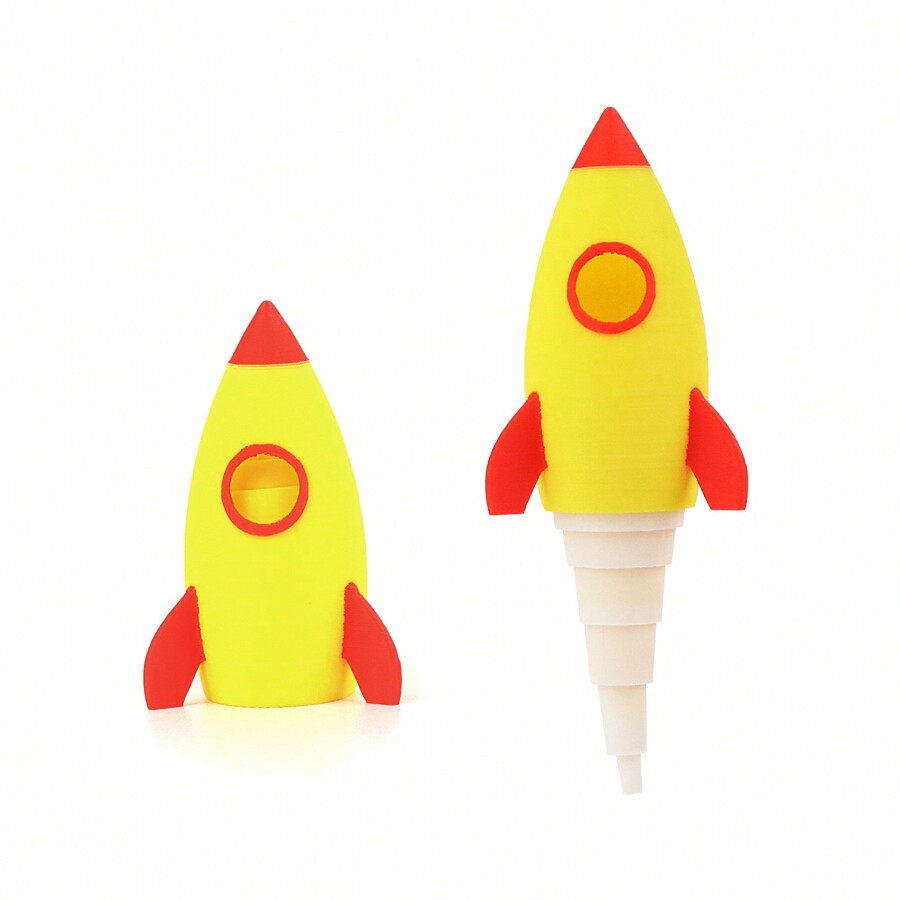 3D Printed Retractable Rocket Toy, Realistic Rocket Model, Stress ...