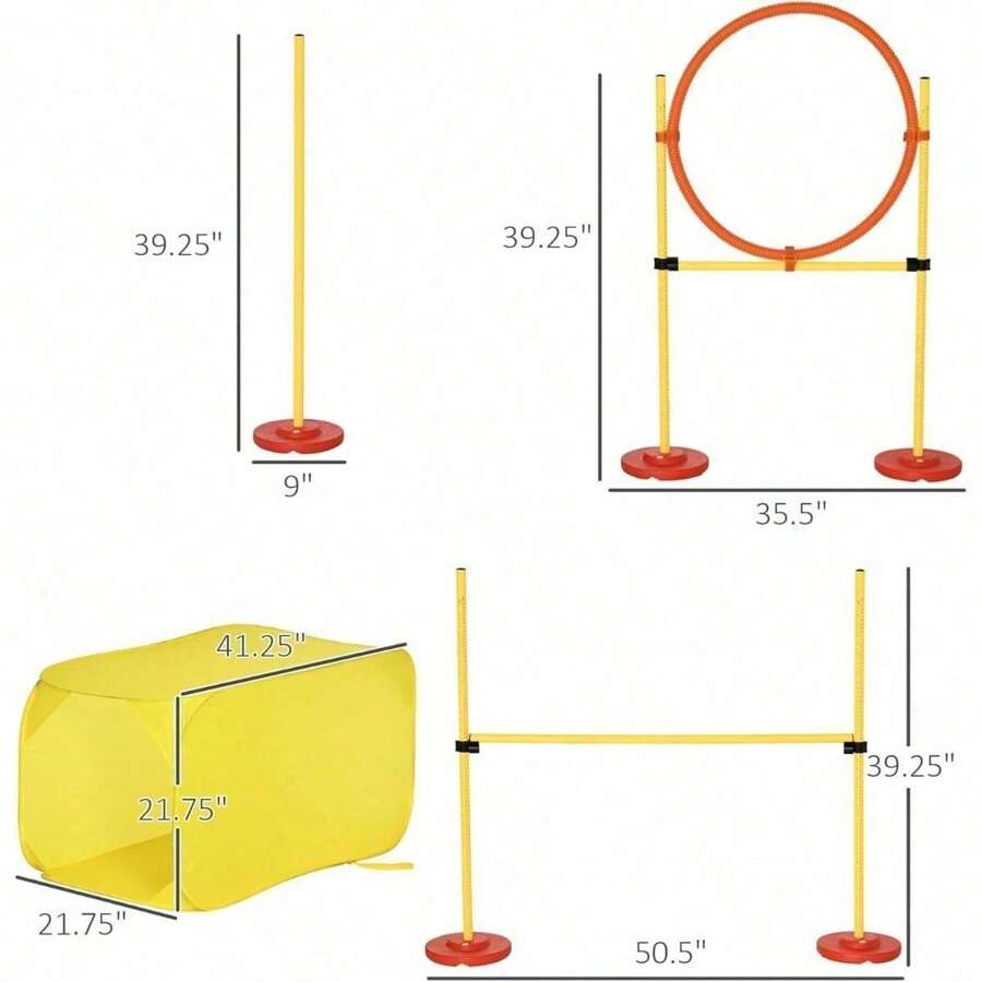4-Piece Dog Agility Training Equipment Doggie Obstacle Course With ...