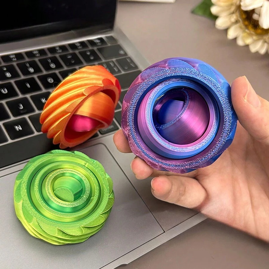 3D Printed Spinning Gyro Fidget Toy, Stress Relief Gadget For Teens ...