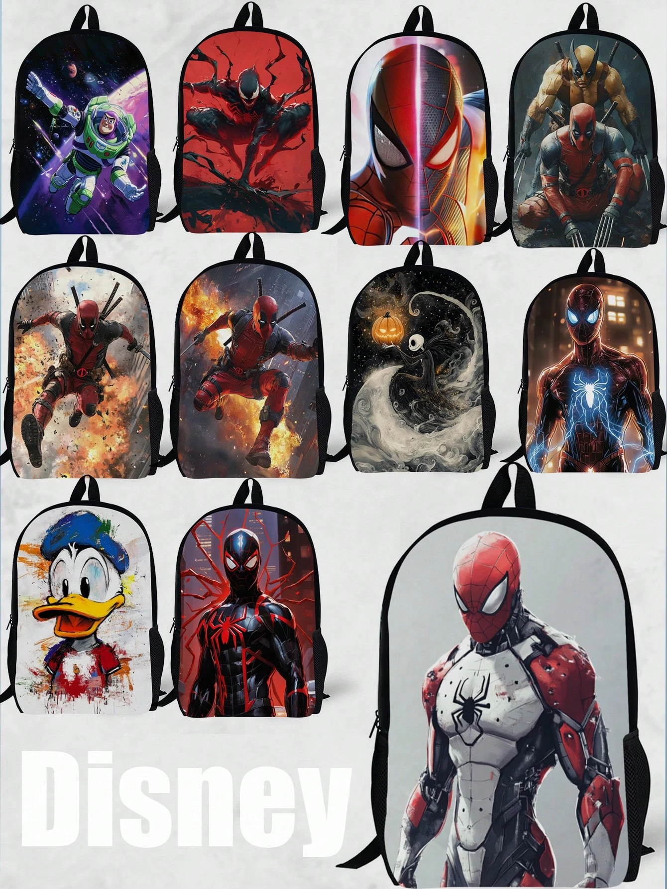 Disney Cool Spider Hero-Themed Backpack, 3D High-Definition Print ...