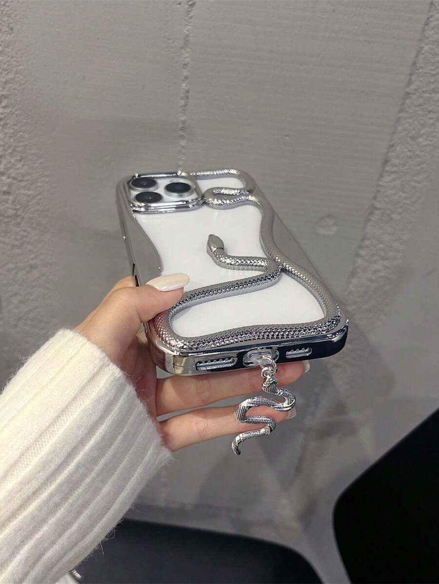 1pc Stylish Hollow Snake Shaped Phone Case With Electroplated Lacquer ...