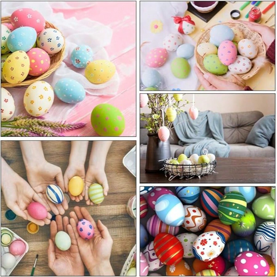 24pcs White Plastic Easter Eggs Easter Eggs. Easter Eggs Hang An Egg And String To Hang Small ...