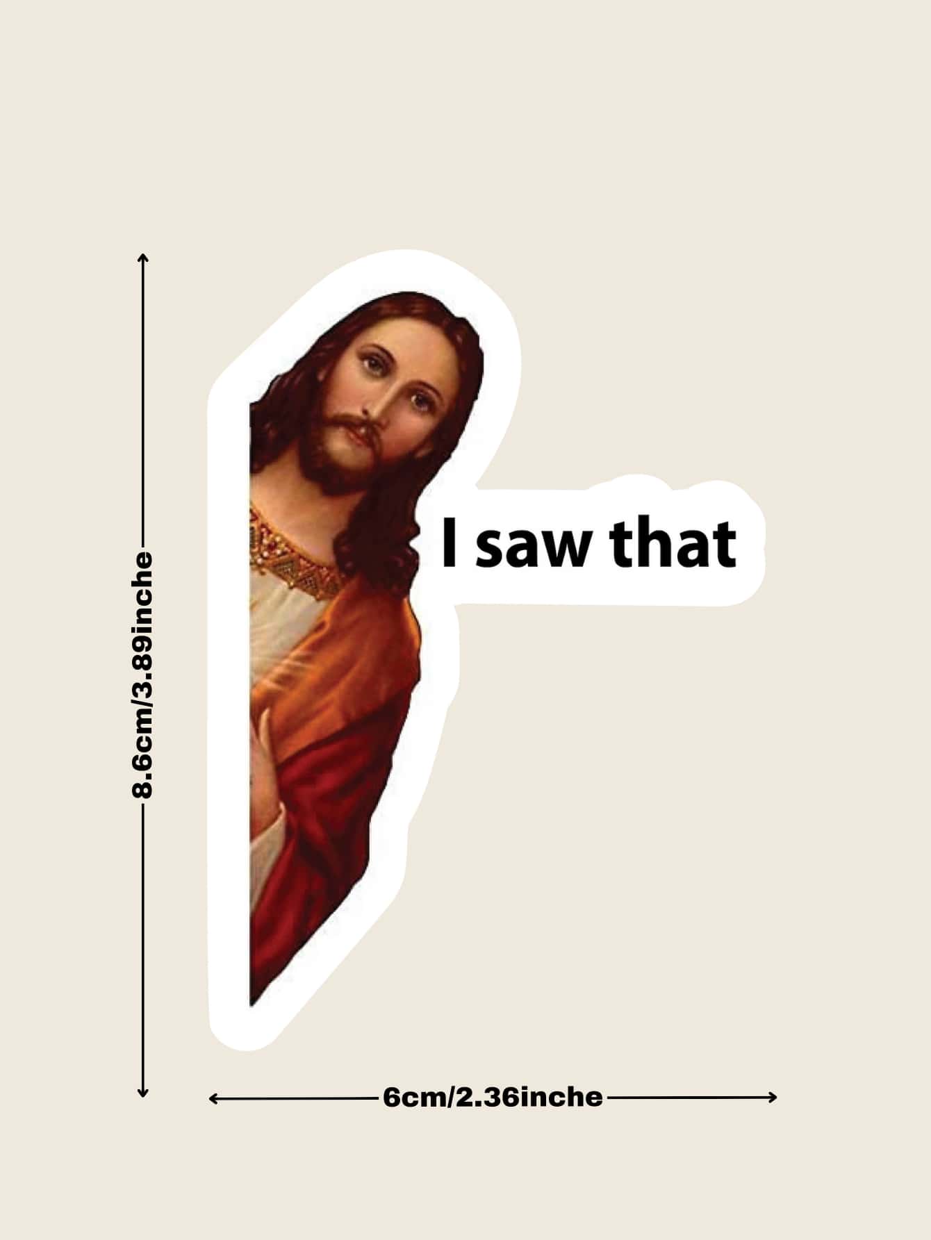 1 pieza Etiqueta adhesiva "Jesús, lo vi" - resistente al agua y a los ...