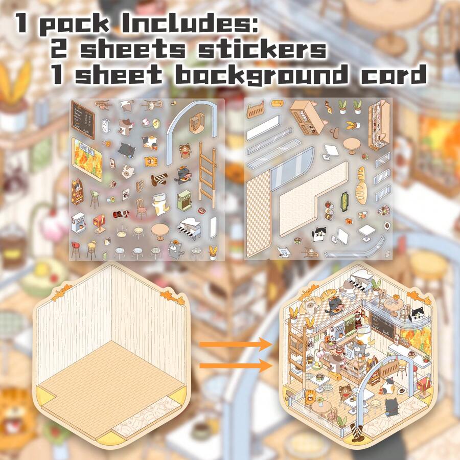 3D Cute Landscape Stickers For Miniature Scenes Multiple Themes DIY ...