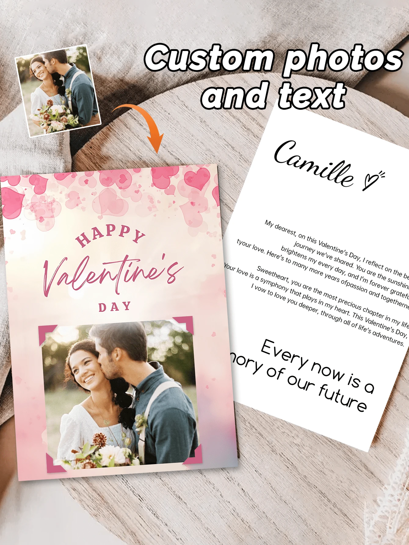 1pc Custom Photo Text Greeting Cards Design Your Own Card, Personalized ...